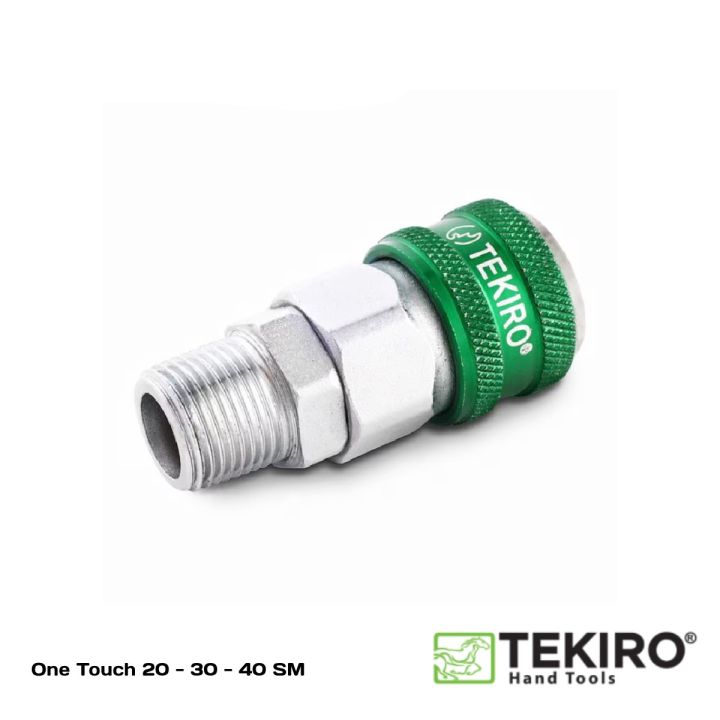 TEKIRO AIR QUICK COUPLER ONE TOUCH / NEPEL SAMBUNGAN SELANG ANGIN KOMPRESOR 20 - 30 - 40 SM ...