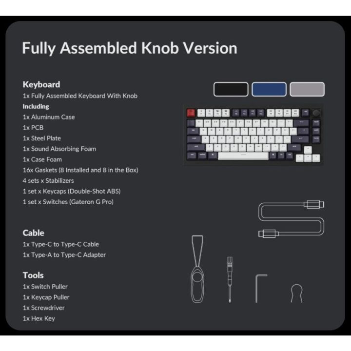 Keychron Q1 Knob version QMK 75% Layout FULLY ASSEMBLED Custom ... Keychron Q1 Knob version QMK 75% Layout FULLY ASSEMBLED Custom ...