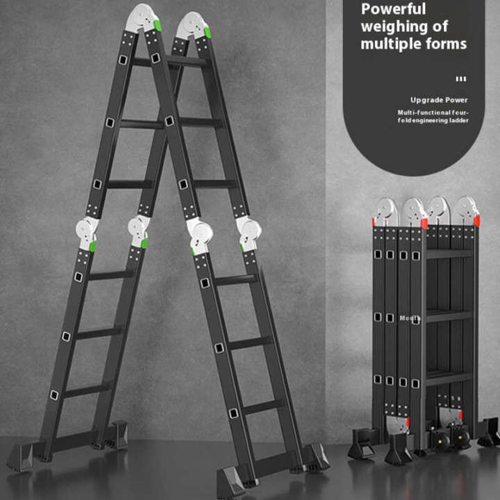 Multi functional portable folding ladder, aluminum alloy household ...