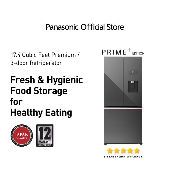 Panasonic NR-CW530XMMP 17.4 cu. ft. French Glass Door Bottom Freezer ...