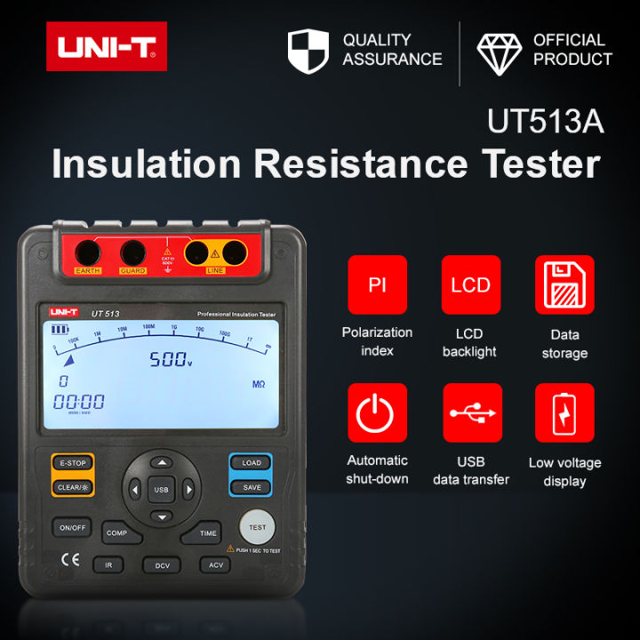 (In Stock)UNI-T UT513A Insulation Resistance Tester Analog Bar Graph AC ...