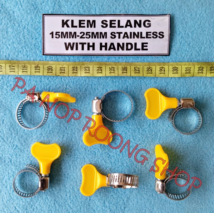 KLEM SELANG STAINLESS 15MM-25MM WITH HANDLE KUNING | Lazada Indonesia