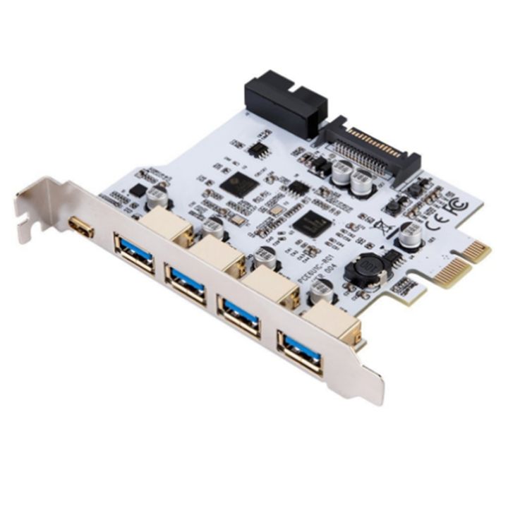 PCI Express PCI-E to USB 3.0 Controller 4 Ports + C + 19PIN-D720201 ...