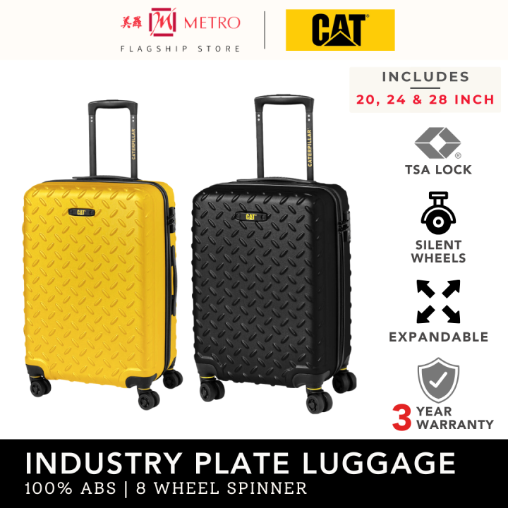 Caterpillar Stealth Industrial Plate TSA Lock ABS Trolley Case Luggage ...