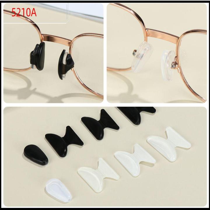 5210A 1 Pair แว่นอ่านหนังสือ ซิลิโคน แว่นกันแดด อ่อนนุ่ม แผ่นรองจมูกแว่นตา อุปกรณ์เสริมแว่นตา ...