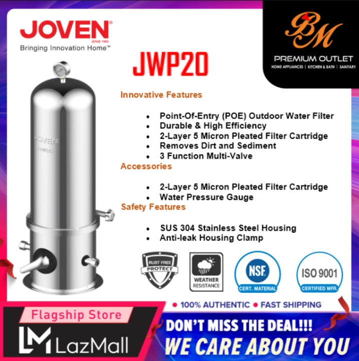 Joven [ JWP20 ] SUS304 Grade Stainless Steel Outdoor Water Filter With ...