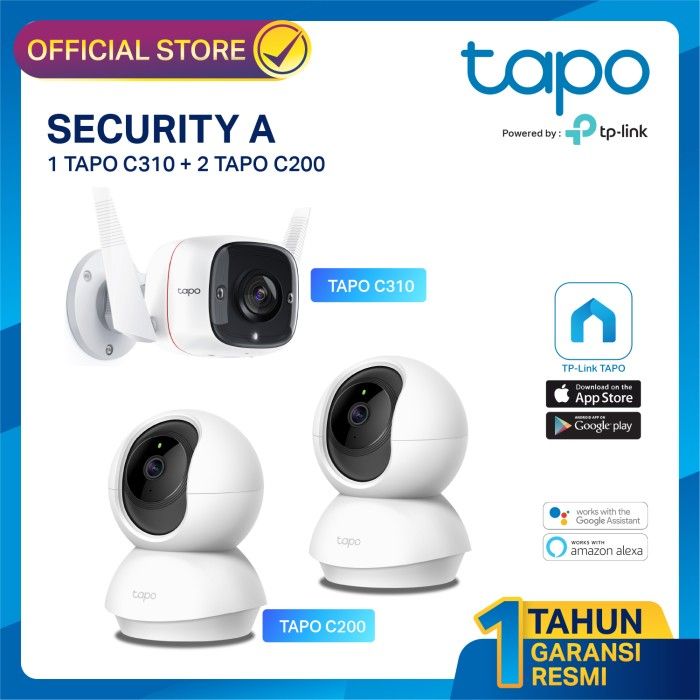 TAPO PAKET SECURITY A 1 TAPO C310 + 2 TAPO C200 | Lazada Indonesia