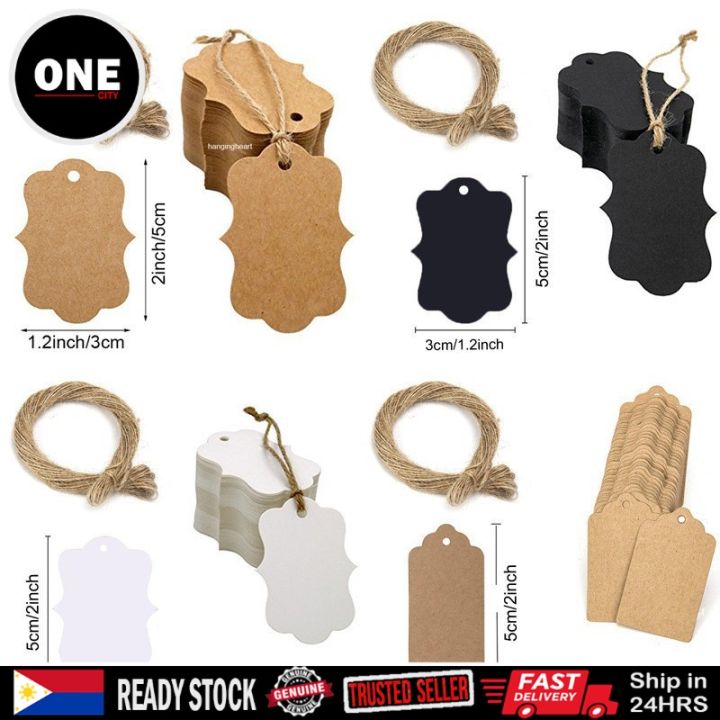 Blank gift tag kraft paper label with string DIY gift wrapping card ...