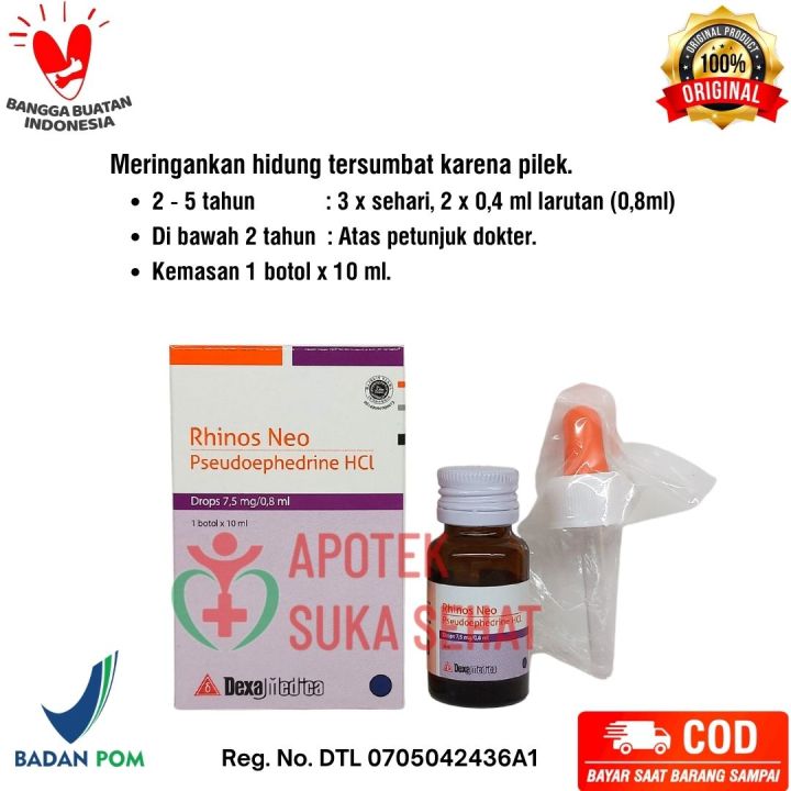RHINOS NEO DROPS 10 ML / OBAT PILEK | Lazada Indonesia