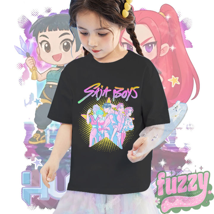T-shirt FUZZY & Kpop Demon Hunters เสื้อยืด Baju เด็ก Kpop Saja เด็ก ...