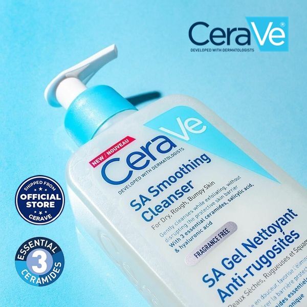 CeraVe SA Smoothing Cleanser Set - Salicylic Acid Face Wash for Gentle ...