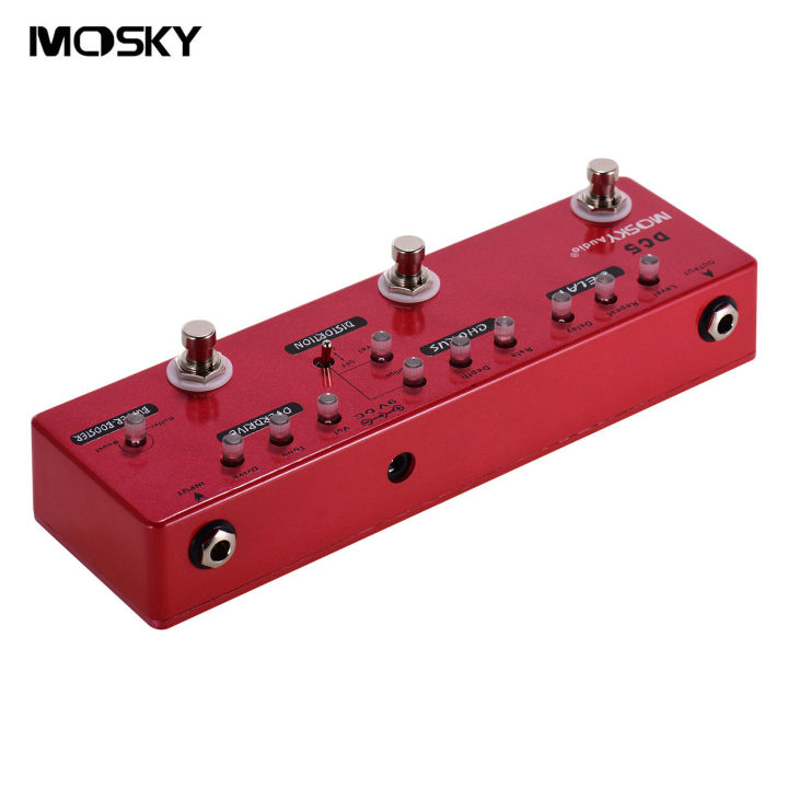 MOSKY DC5 Guitar Multi Effects Pedal 6 in 1 Delay + Chorus + Distortion ...