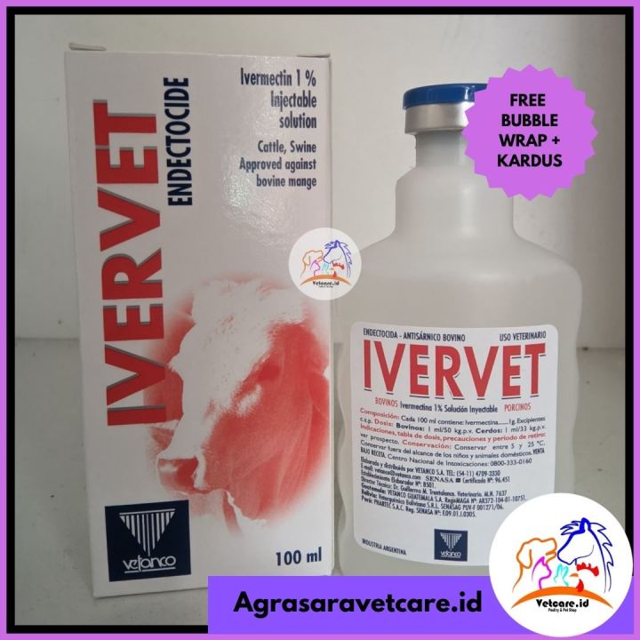 Ivervet 100 ml Ivermectin 1% injeksi | Lazada Indonesia