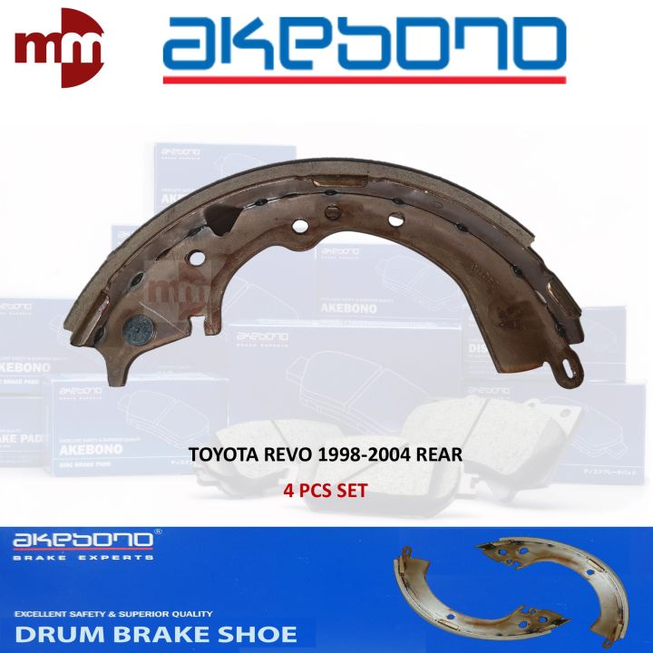 AKEBONO Brake Shoe for TOYOTA REVO 1998-2004 REAR (4 PCS SET) NR1077 ...