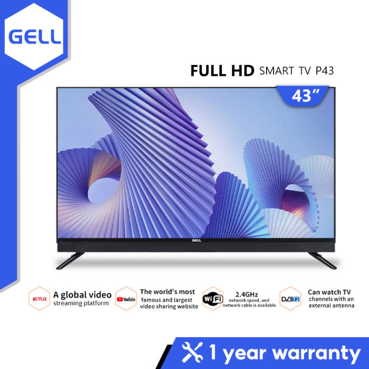 GELL Smart TV 43 inch LED TV With Android TV Built-in Soundbar Version ...