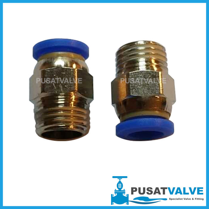 FITTING LURUS MALE PNEUMATIC SELANG 8 mm DRAT 3/8 | Lazada Indonesia