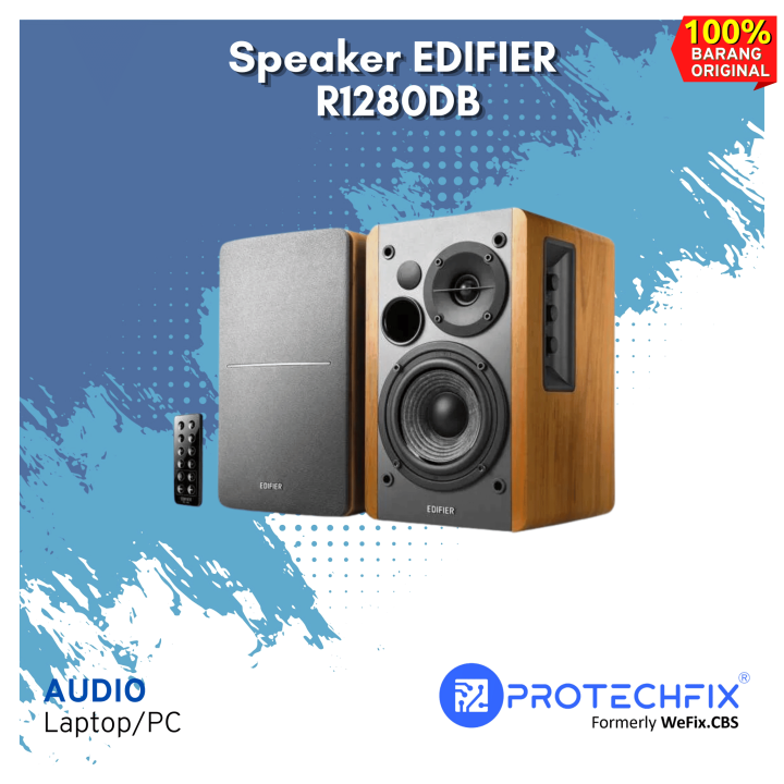 Edifier R1280DB Powerful Bluetooth Bookshelf Active Speaker Brown ...