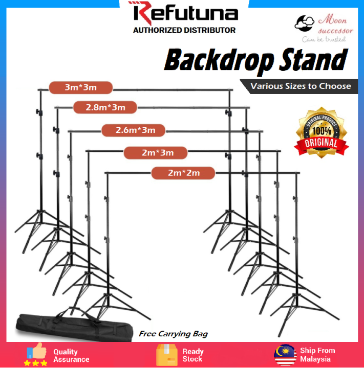 Refutuna Photo Studio Kit Set Backdrop Stand Background Support Kit with Storage Bag & 2m x 2m ...