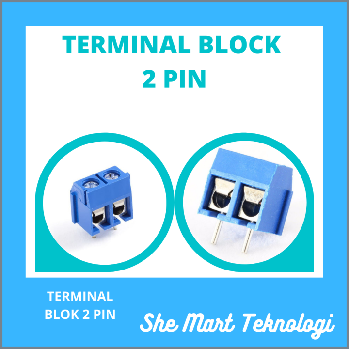 Terminal Block PCB 2 Pin warna biru | Lazada Indonesia