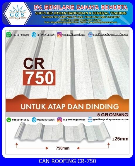 Atap Spandek CR-750 ( 3 Meteran ) / Can Roofing / Atap Galvalum ...