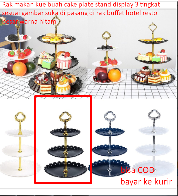 Rak kue buah display cocok untuk catering pesta stand makanan 3 tingkat ...