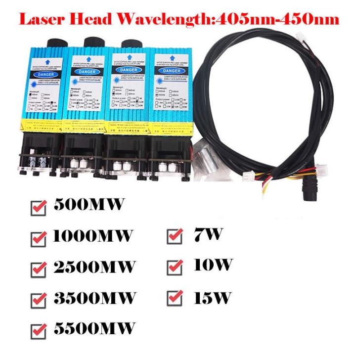 15W/10W/7W/5.5W/3.5W/2.5W Laser Head Diode Laser Module 405Nm To 450Nm ...