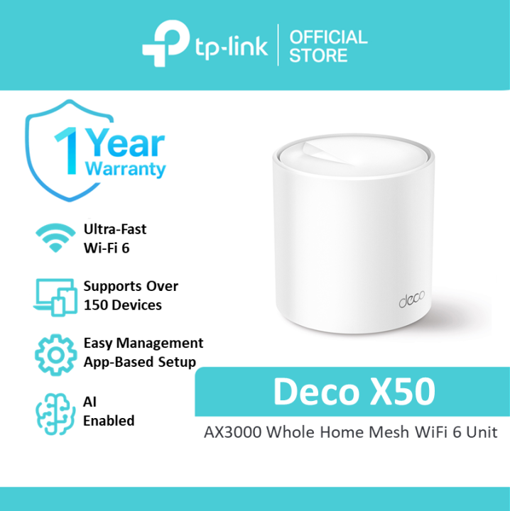 TP-Link Deco X50 AX3000 WiFi 6 Mesh | Gigabit System | AI-Driven | Dual ...
