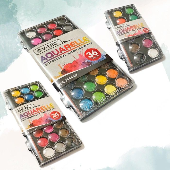 V-TEC Cat Air Set / Watercolor / Aquarelle Set 12 24 36 | Lazada Indonesia