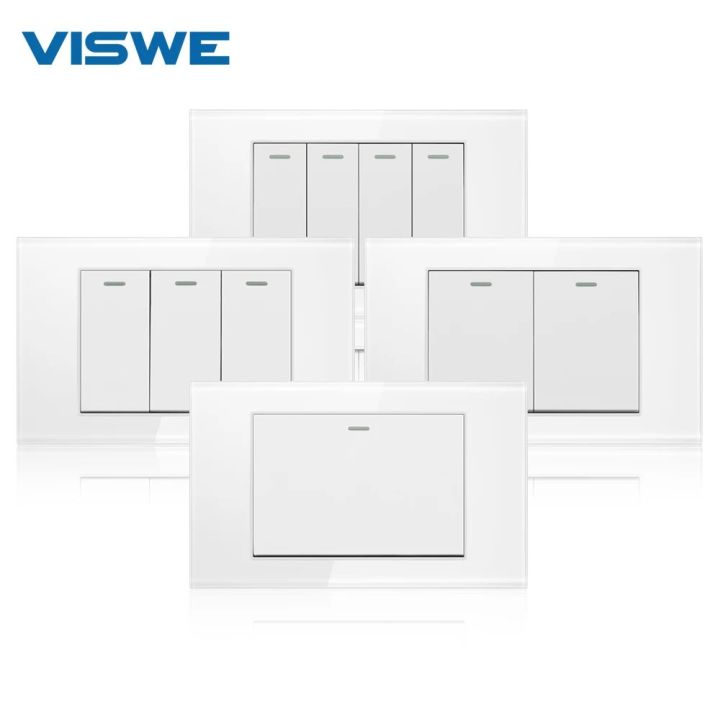VISWE Electrical Light Switch 1 2 3 4gang 2way Push Button Switch 16A ...
