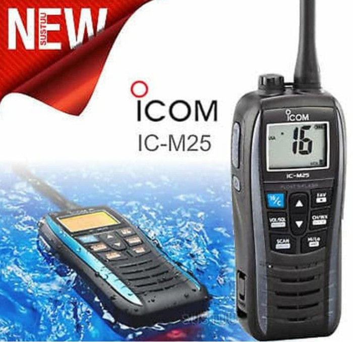 WALKIE TALKIE HT ICOM IC-M25 VHF RADIO MARINE WATERPROOF IPX7 M25 ...