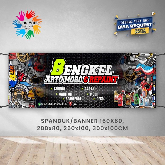 SPANDUK BANNER Bengkel Dan Variasi Motor C 300x100 CM | Lazada Indonesia