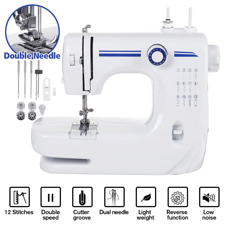 Electric Sewing Machine 12 Stitches Household Adjustable Desktop LED ...