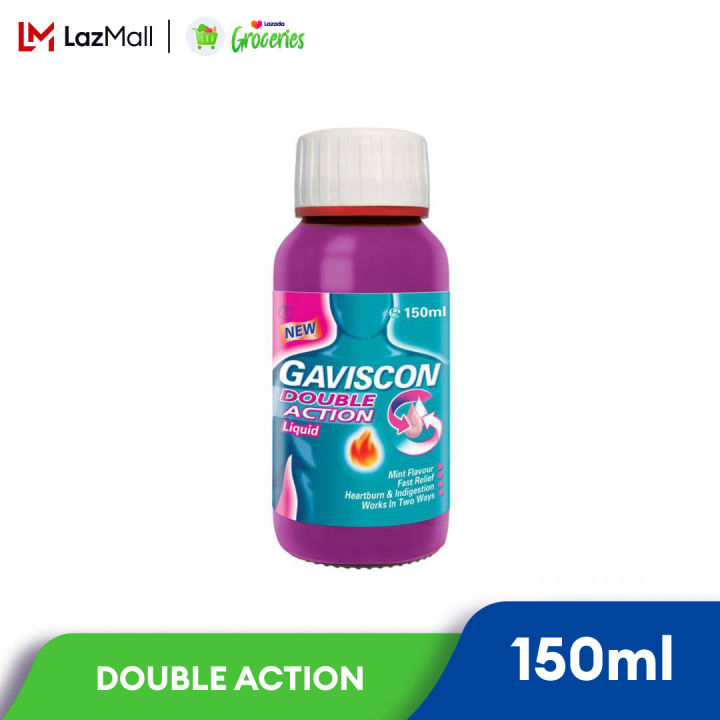 Gaviscon Double Action Liquid Bottle 150ml (Fast relief from heartburn ...