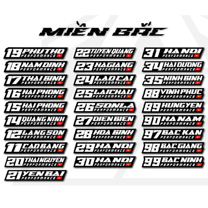 Tem Dán Xe 63 Tỉnh Thành Miền Bắc | Team Decal Hình Dán Sticker Biển Số ...