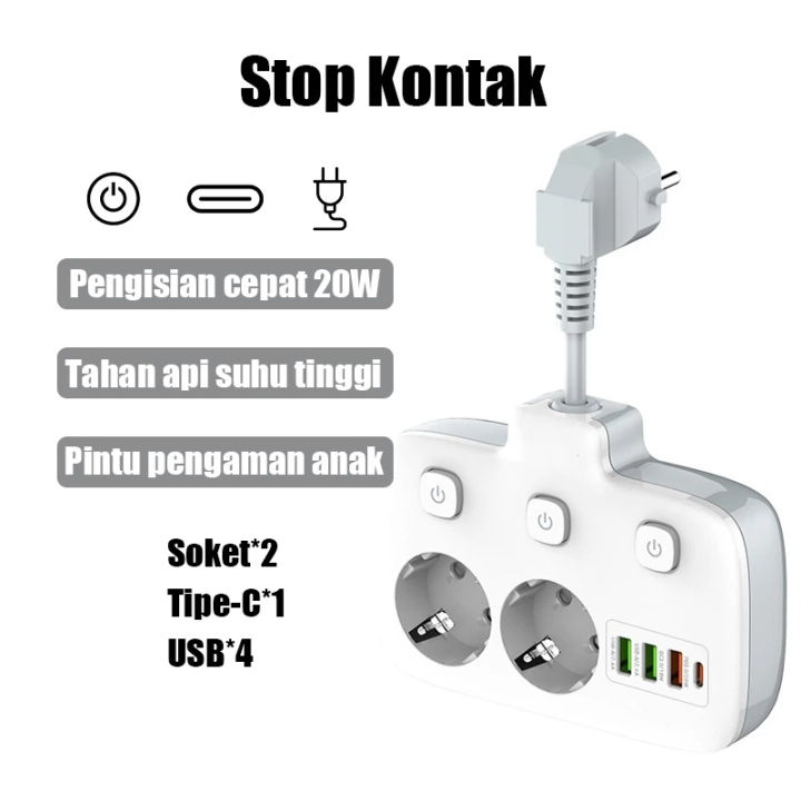 CBL009 Stop Kontak Colokan Multiguna Kabel Power Socket Power Socket 2 ...