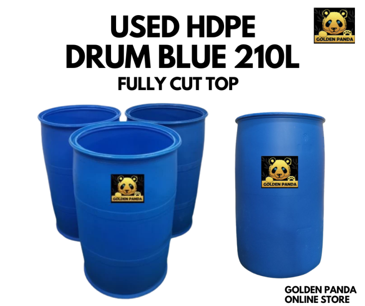 [USED] 210L Empty HDPE Drum/ Tong Air/ Plastic Drum/ Tong Drum Plastik ...