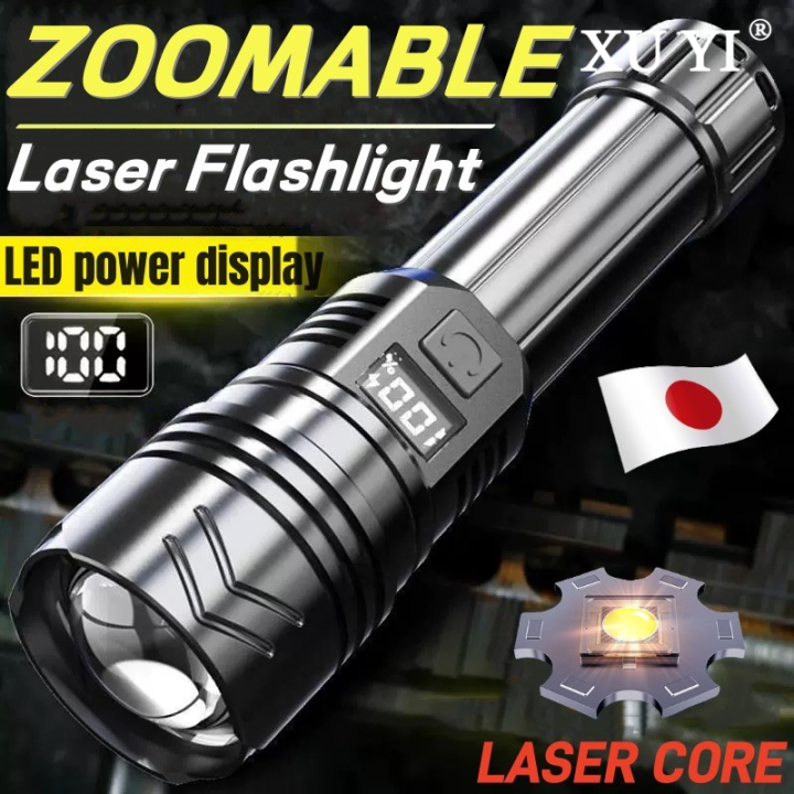 Super Bright Zoom LED Flashlight Rechargeabl Waterproof Outdoor Heavy ...