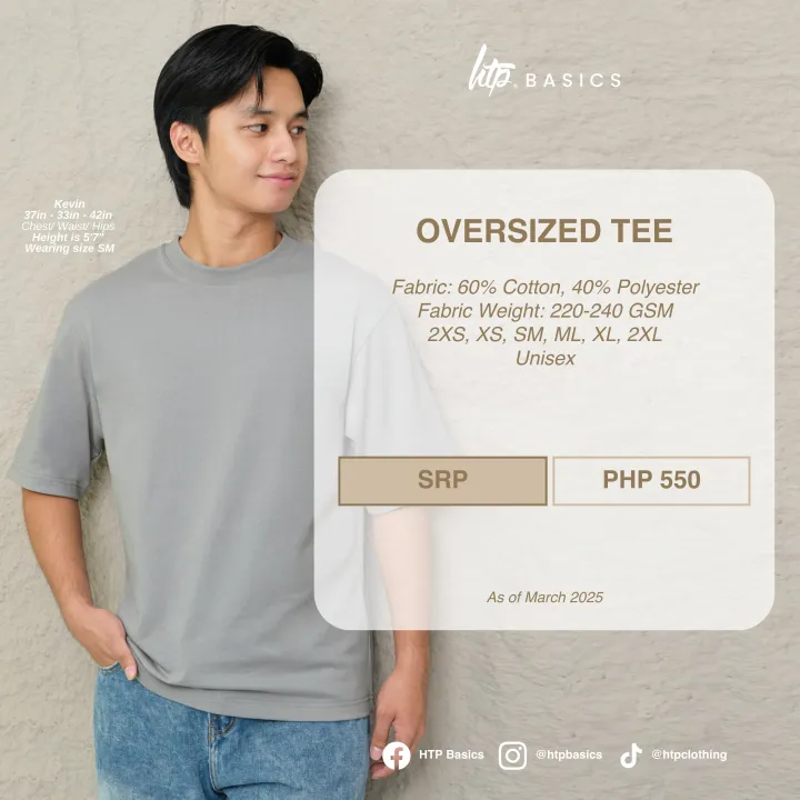 HTP Basics Oversized Tee - Unisex Made with Thick Fabric | Lazada PH
