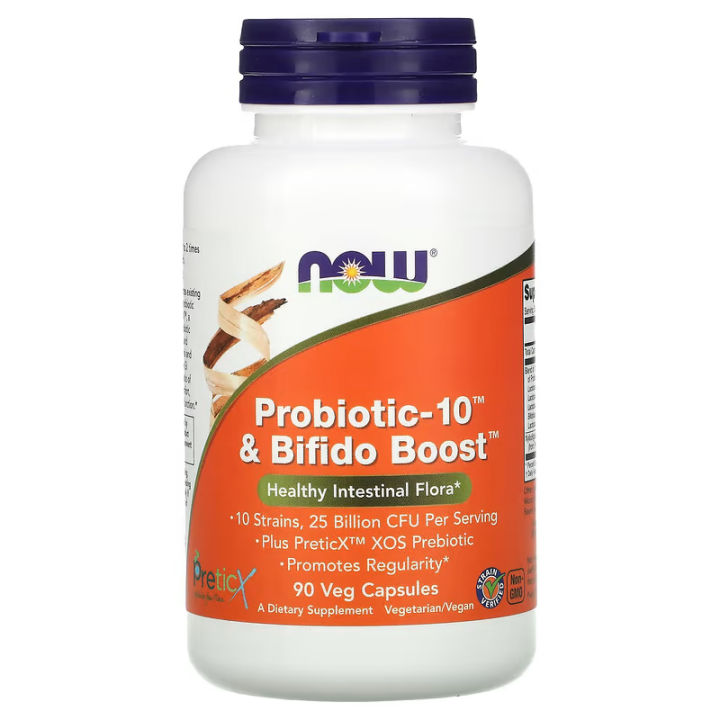 NOW Foods Probiotic-10 & Bifido Boost 25 Billion 90 Veg Capsules ...