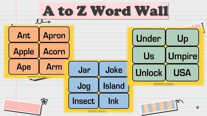 [PRE265] 29 pages A to Z Word Wall Worksheet for Pre-school PDF version ...