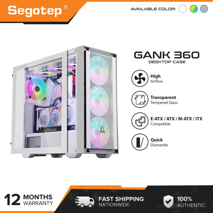 Segotep Gank 360 PC Case (E-ATX/ATX/M-ATX/ITX supported) (Cooling Fan ...