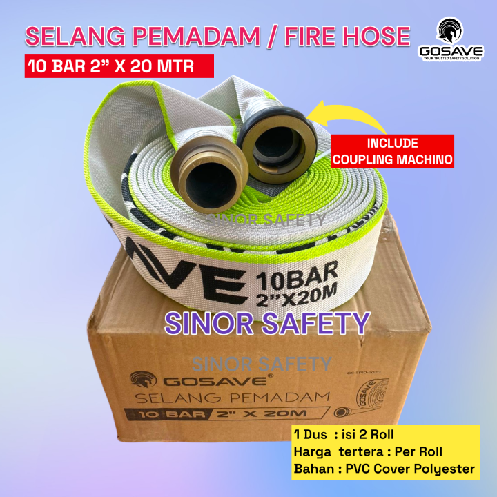 Selang Hydrant Gosave Pemadam 10 bar 2" x 20 Meter Fire Hose Coupling ...