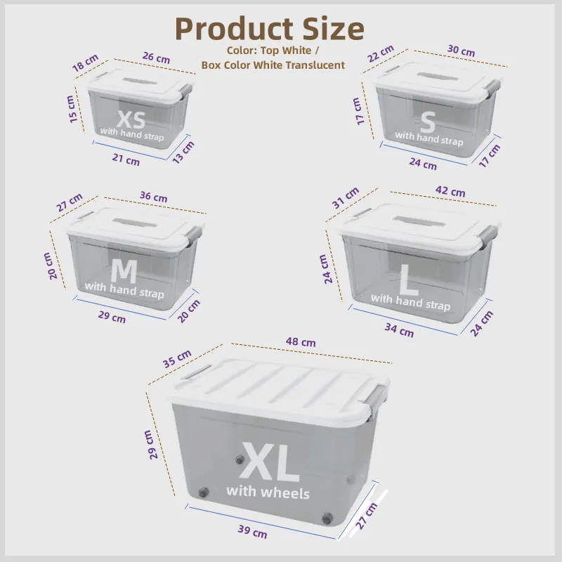 Shiok Living 🚀 Clear Transparent Storage Box Kotak Simpanan Roda ...