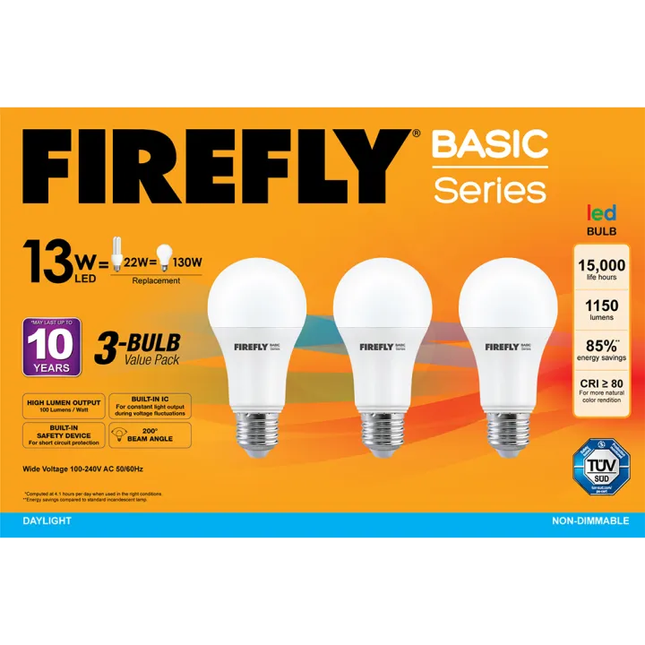 Firefly Basic 3-LED Bulb Value Pack 13W DL - V30EBI113DL | Lazada PH