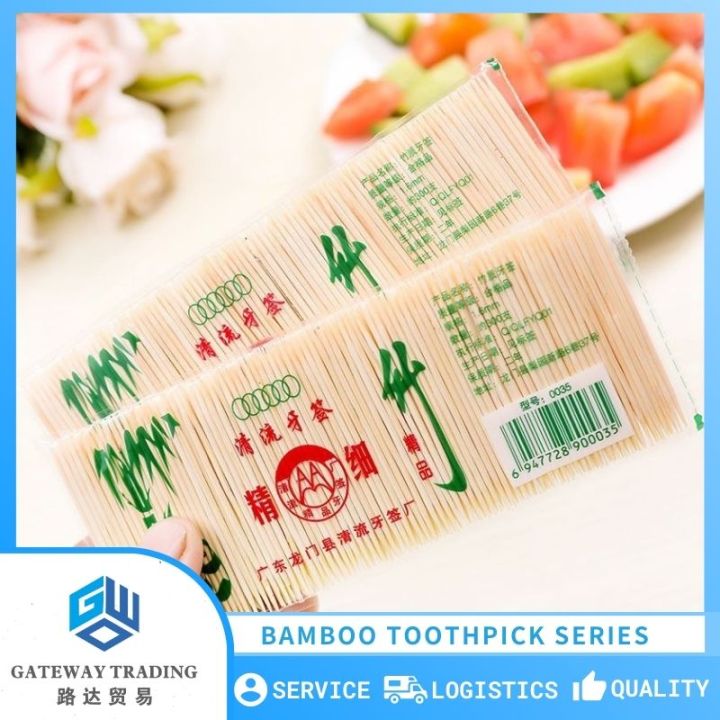 100pcs Disposable Bamboo Toothpick Double Head Toothpick Teeth Cleaner ...