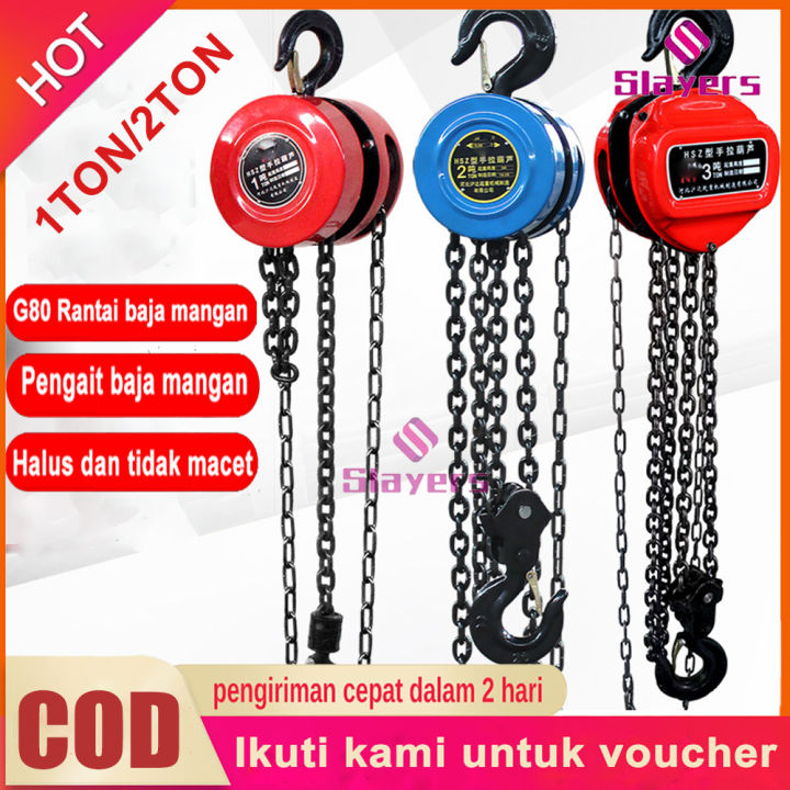 Chain Block 1ton 3meter / Takel Katroll Kerekan 1ton 3meter 2ton 3meter ...
