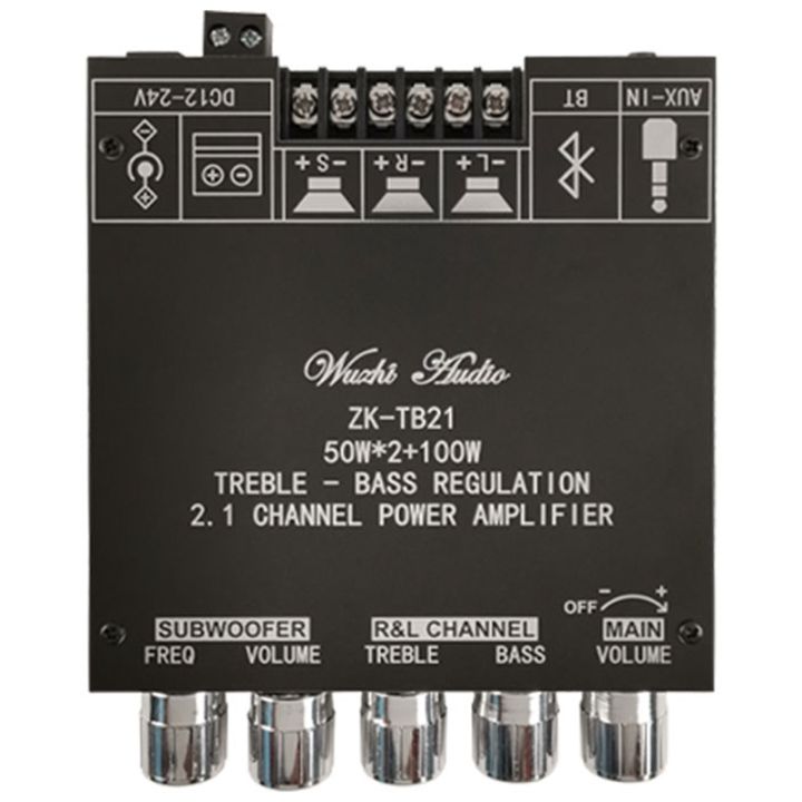 ZK-TB21 TPA3116D2 Bluetooth 5.0 Subwoofer Amplifier Board 50WX2+100W 2.1 Channel Power Audio ...