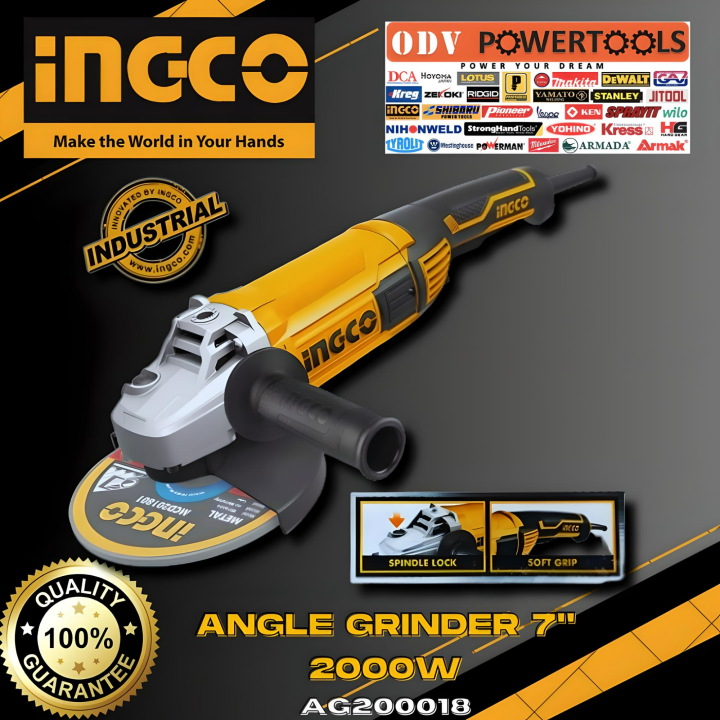 Ingco AG200018 7" Industrial Electric Angle Grinder 2000W - ODV ...