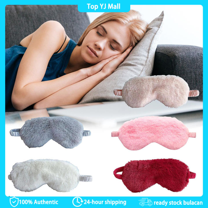 Plush Sleeping Eye Cover Sleep Mask Silk Sort Blindfold Plush Hair Warm ...