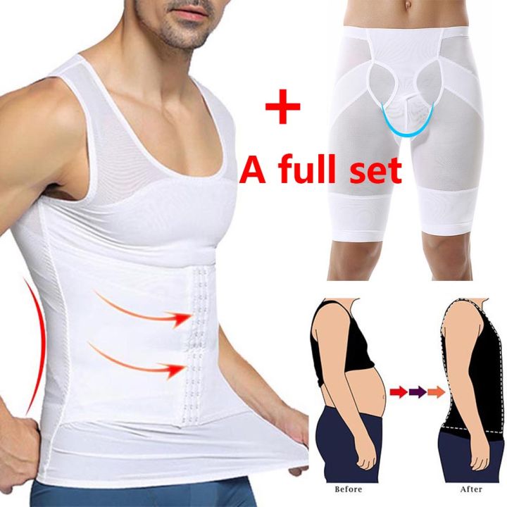 Men Slimming Tank Top Body Shapers Belly Slimming Thin Mesh Underwear ...